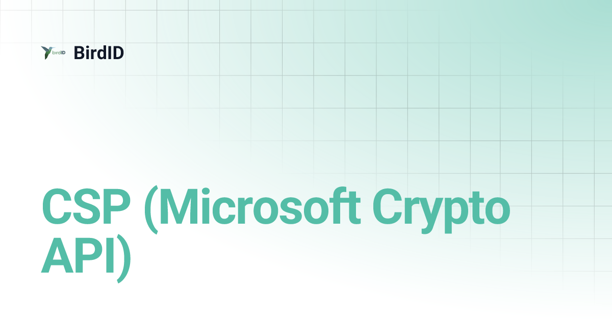 CSP (Microsoft Crypto API) | BirdID